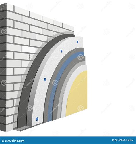 Polystyrene Thermal Insulation Cross Section Layered Infographics Cartoon Vector Cartoondealer