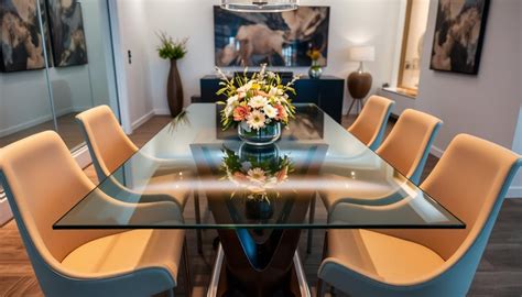 Furniture Dining Table Glass Elegant Glass Dining Tables