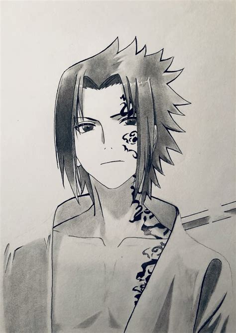 Sasuke Drawing With Pencil