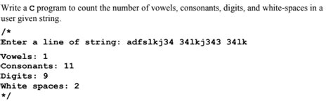Solved Write A C Program To Count The Number Of Vowels