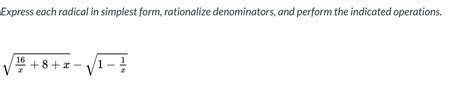 Solved Express Each Radical In Simplest Form Rationalize