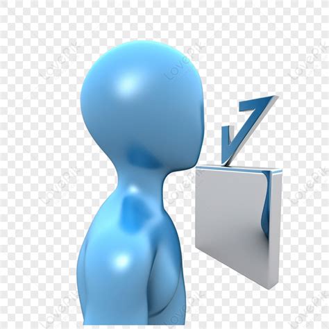 파란색 체크리스트가 포함된 성공적인 프로필의 3d 그림상징품질 Png 일러스트 무료 다운로드 Lovepik