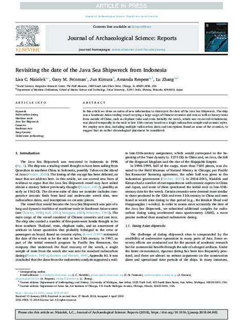 Pdf Revisiting The Date Of The Java Sea Shipwreck From Indonesia