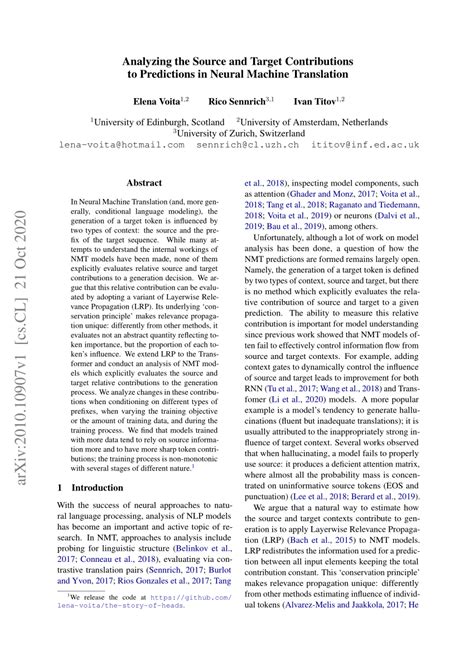 Pdf Analyzing The Source And Target Contributions To Predictions In