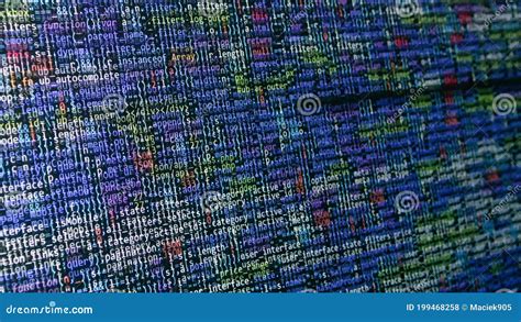 Futuristic Source Code Digital Data Telemetry Motion Graphic Display Screen With User Interface