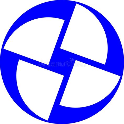 Blue And White Vector Graphic Of A Circle Cut Into Segments And Moved