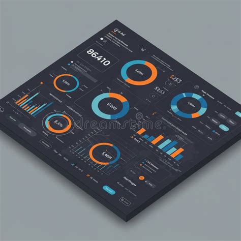 Dashboard With Multiple Data Visualizations In A Minimalist Design Features Bar Stock