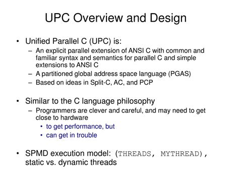 ppt unified parallel c upc powerpoint presentation free download id 4502278