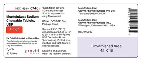 Montelukast Chewable Tablets Package Insert