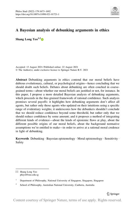 A Bayesian Analysis Of Debunking Arguments In Ethics