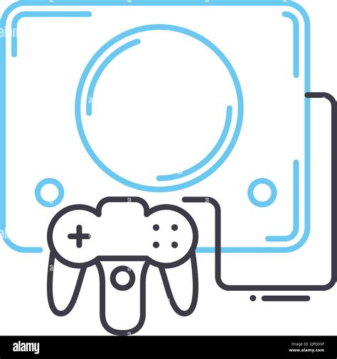 Game Console Line Icon Outline Symbol Vector Illustration Concept