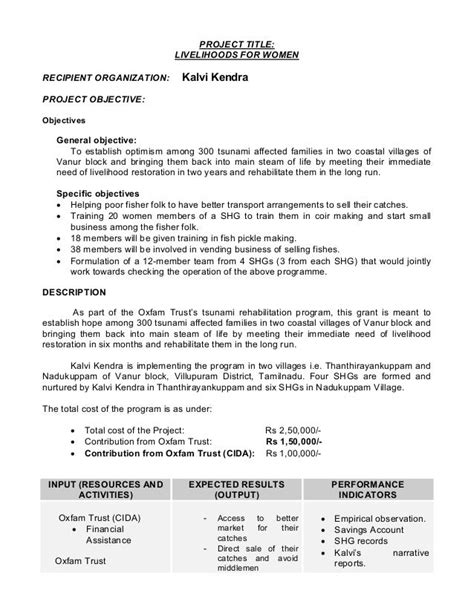 Womens Livelihood Project