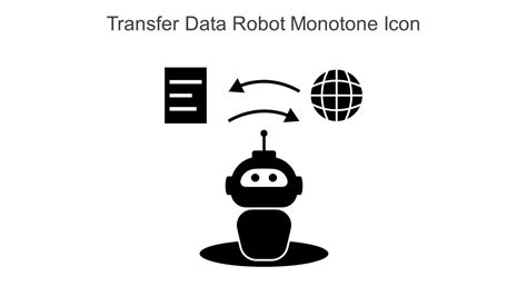 Transfer Data Robot Monotone Icon In Powerpoint Pptx Png And Editable Eps Format Ppt Slide