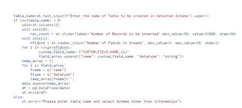 Streamlit Create And Load Table Dynamically Cloudyard
