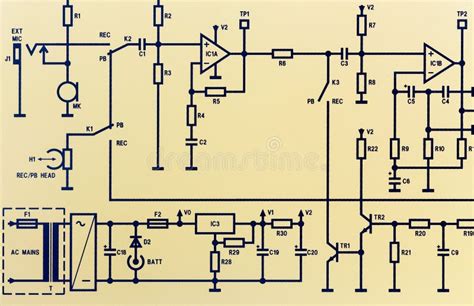 Part Of An Electronic Circuit Diagram Stock Photo Image Of Draft Industry 29312754