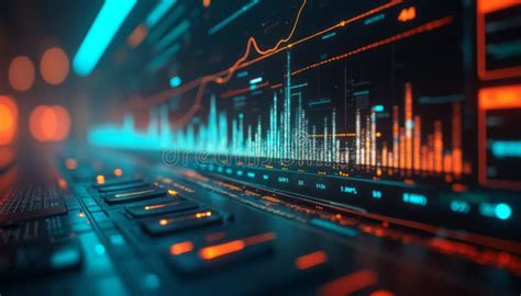 Futuristic Data Visualization On A Digital Interface Stock Image Image Of Modern Waveforms
