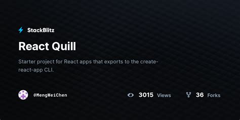 React Quill Stackblitz