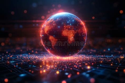 Digital Earth Sphere Futuristic Global Connectivity And Technology Concept For Design