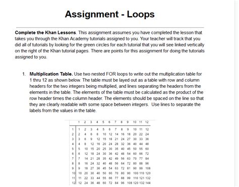 Solved Assignment Loops Complete The Khan Lessons This