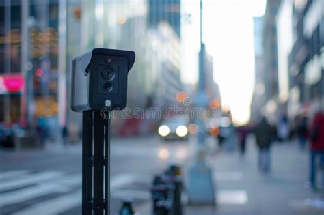 Detection Or Recognition Sensor Placed On A City Street Safety Of People On City Streets