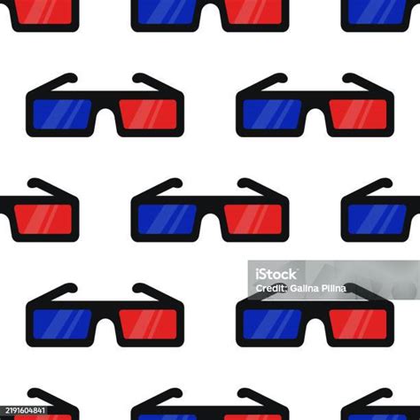 빨강과 파랑 3d 안경을 가진 완벽 한 패턴 플라스틱 시네마 안경 3d 안경에 대한 스톡 벡터 아트 및 기타 이미지 3d 안경 3차원 형태 광학 기기 Istock