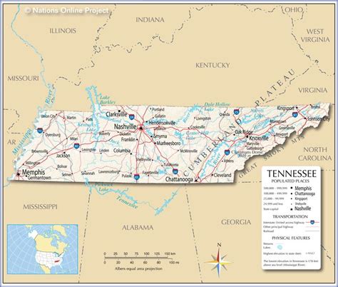 Tennessee Map Tourist Attractions Educational Geography Resources