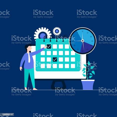 주간 일정 및 캘린더 플래너 조직 관리 시간 관리 계획 작업 앱 팀워크 및 회의 개념에 대한 스톡 벡터 아트 및 기타 이미지 개념 검사 보기 경영자 Istock