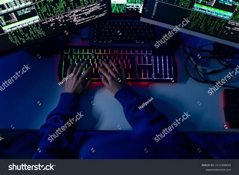 Closeup Woman Hacker Hands Keyboard Computer Stock Photo Shutterstock
