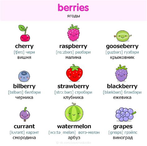 Овощи и фрукты на английском языке