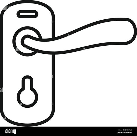Doorknob Icon Outline Vector Door Handle Lock Latch Stock Vector