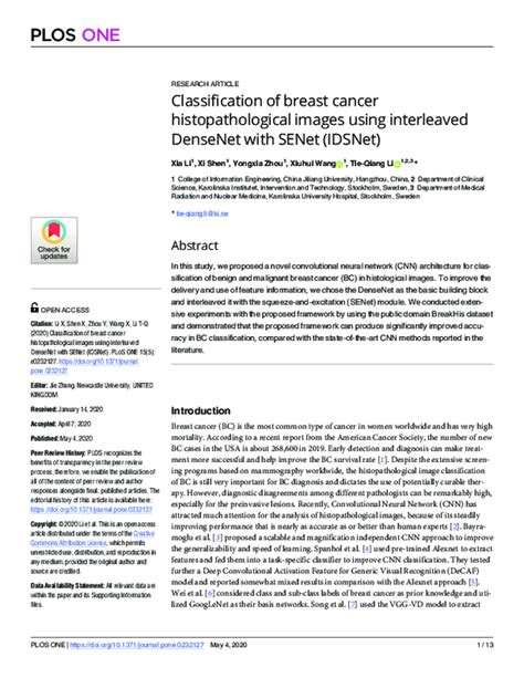 Pdf Classification Of Breast Cancer Histopathology Images Using