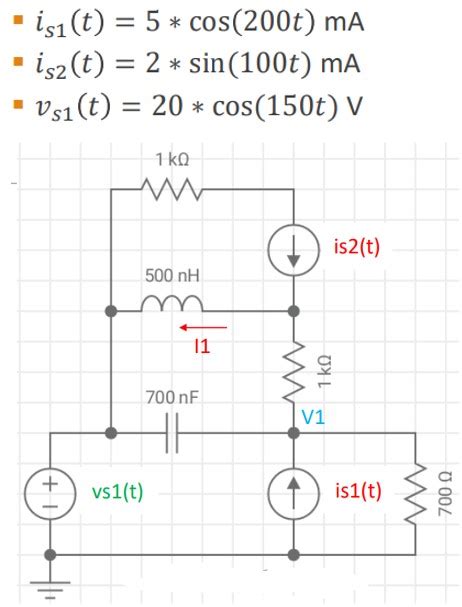 Find The Current I1 And Voltage V1 For The