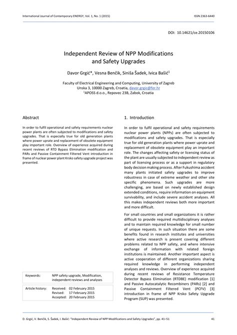PDF Independent Review Of NPP Modifications And Safety Upgrades
