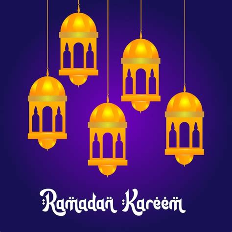 럭셔리 인사말 라마단 카림 이슬람 배경 프리미엄 벡터