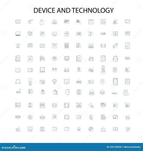 Device And Technology Icons Signs Outline Symbols Concept Linear Illustration Line Collection