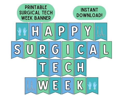 Surgical Tech Week Banner Surgical Technologist Week Sign Printable