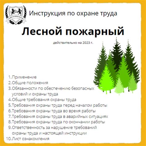 Инструкция по охране труда Лесной пожарный Академия Современного Образования