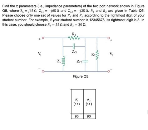 solved find the z parameters i e impedance parameters of