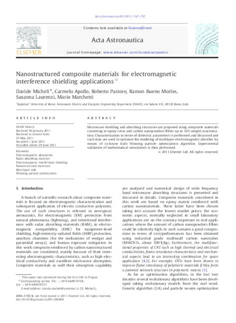 Pdf Nanostructured Composite Materials For Electromagnetic Interference Shielding Applications