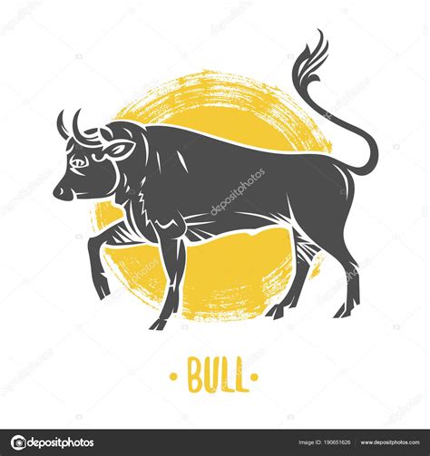 Bull Icon Yellow Isolated White Background Stock Vector By ©goodgraphic 190651626