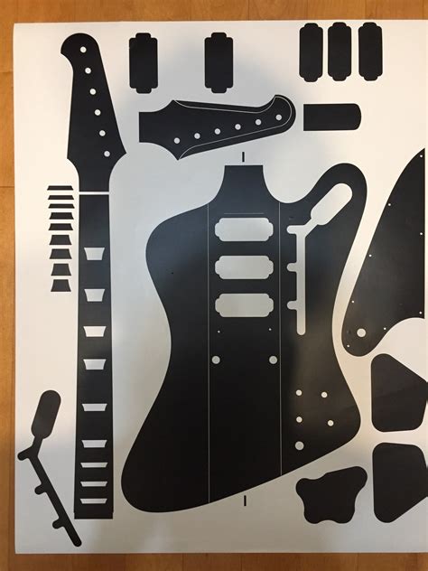 Reverse Firebird Guitar Routing Template Mid Sixties Style With Neck And Pickup Options Cut