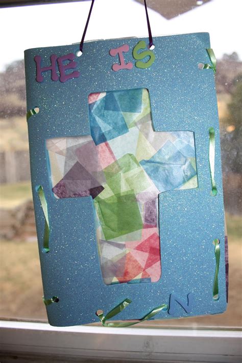The Created Home Stained Glass Tissue Paper Cross