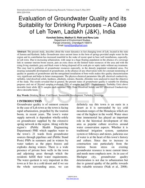 Pdf Evaluation Of Groundwater Quality And Its Suitability For