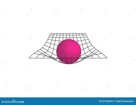 Distorted Grid With The Sphere The Sphere Distorts Space Vector