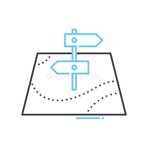 Road Sign Post Line Icon Outline Symbol Vector Illustration Concept