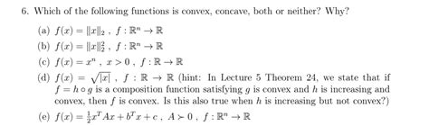 solved which of the following functions is convex concave