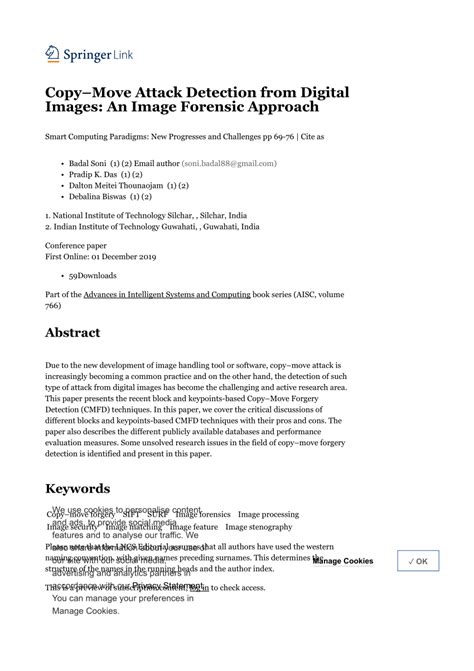 Pdf Copymove Attack Detection From Digital Images An Image Forensic