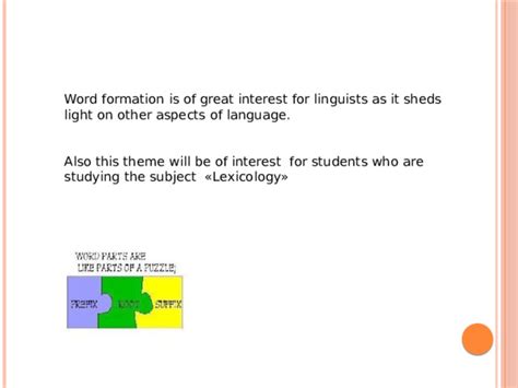 Word Formation Process