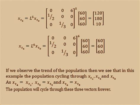 Importance Of Leslie Matrix And Age Distribution Towards Population Projection Ppt
