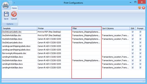 sorting and filtering print documents atlas systems